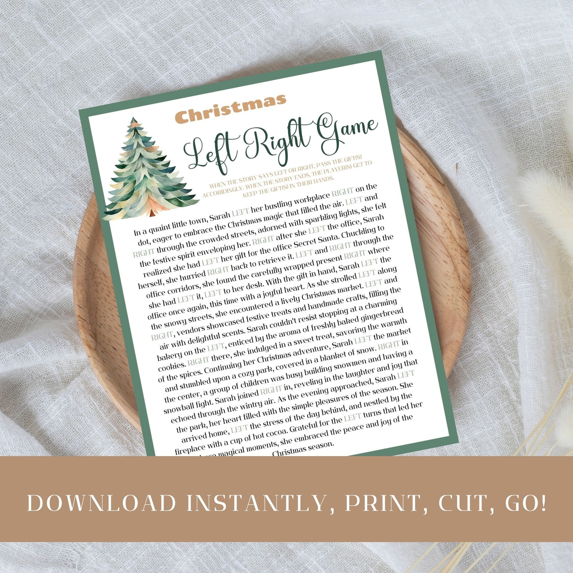 Christmas Left Right Story Party Game Gift Exchange for Kids and Adults ...