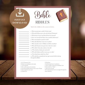 Christian Adult Bible Riddles - Etsy