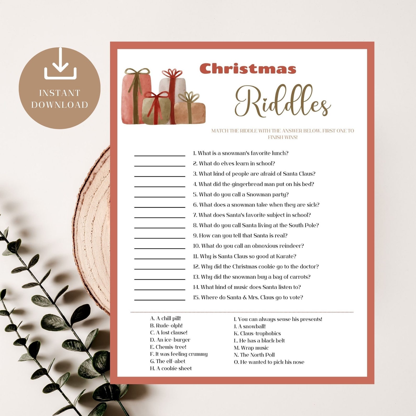 Holiday Party Game Riddles, Funny Christmas Party Games for Kids Teens ...