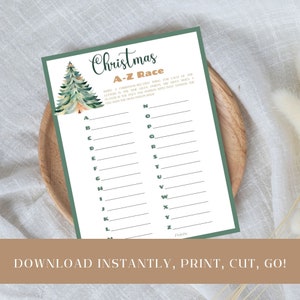 Christmas A-Z Race, Christmas Party Games Easy, Last Minute Idea Word ...