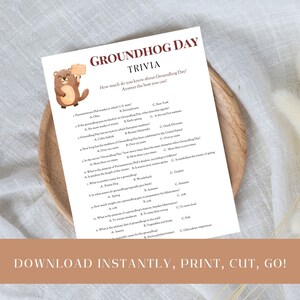 Groundhog Day Trivia, Fun Groundhog Party Game for Kids and Adults ...