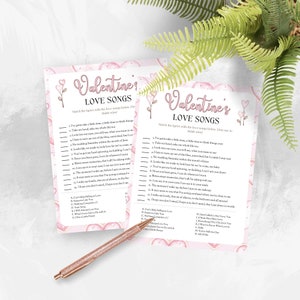 Love Songs Match, Valentine's Day Party Games, DIY Best Game for V Day ...