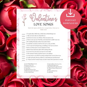 Love Songs Match, Valentine's Day Party Games, DIY Best Game for V Day ...