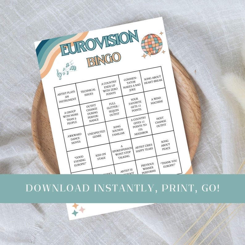 Eurovision Party Game Bundle, ESC Song Contest Game Night, Sweden 2024 ...