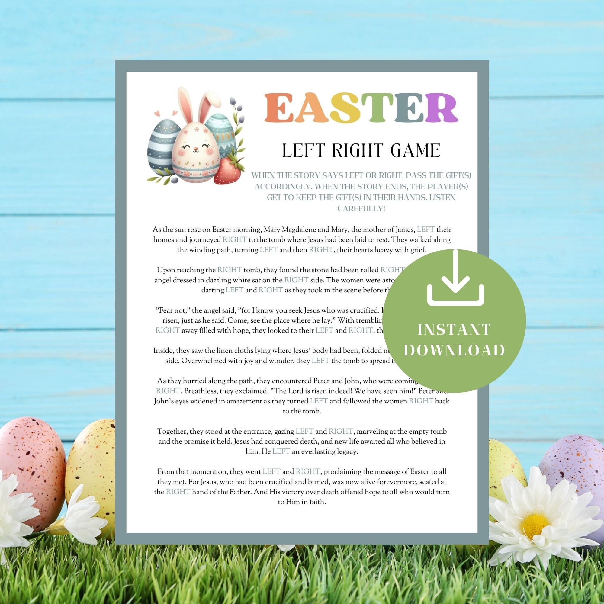 Left Right Easter Party Game, Pass the Present Game for Kids Adults ...