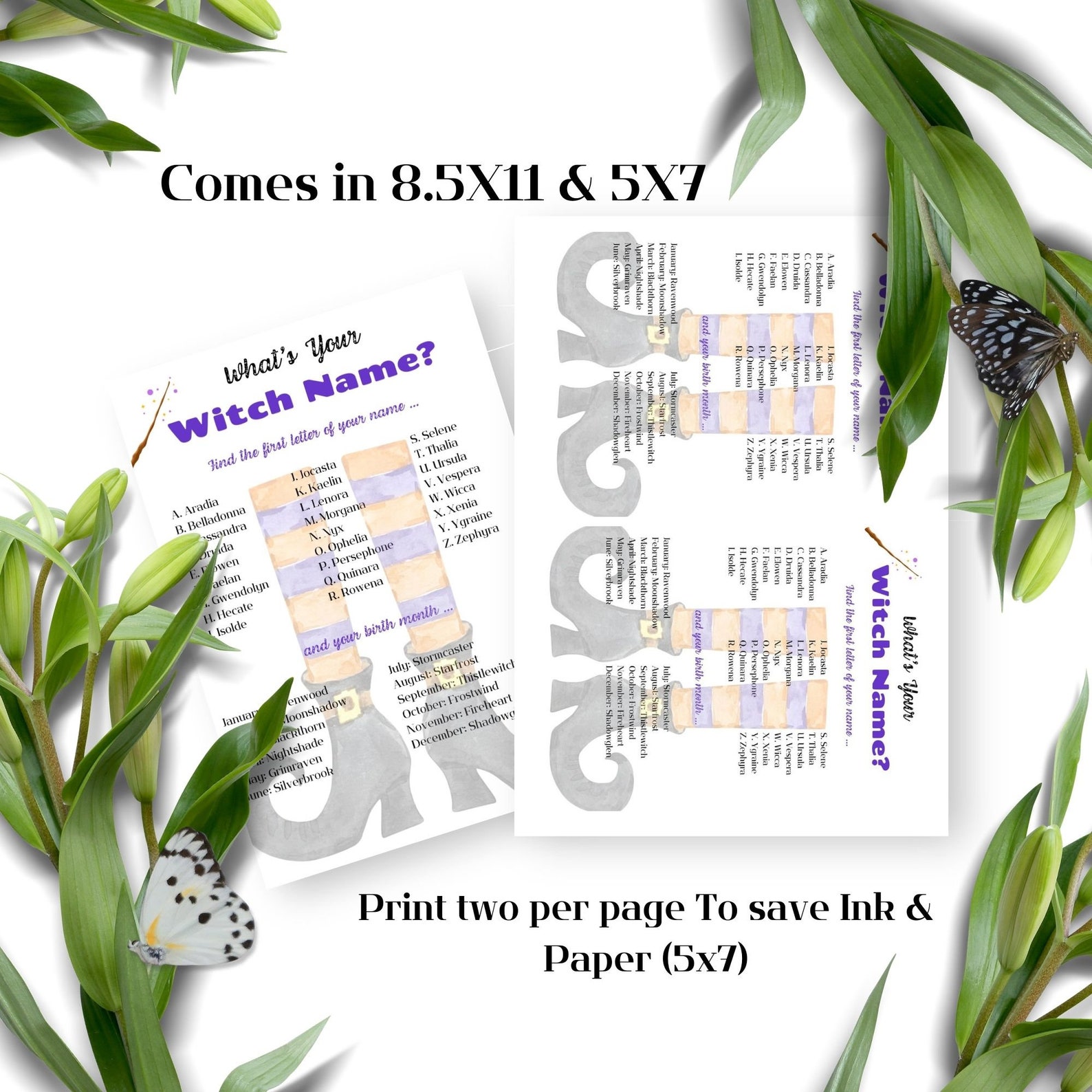 What's Your Witch Name Halloween Activity, Party Game Printable ...