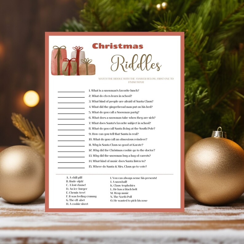 Holiday Party Game Riddles, Funny Christmas Party Games for Kids Teens ...