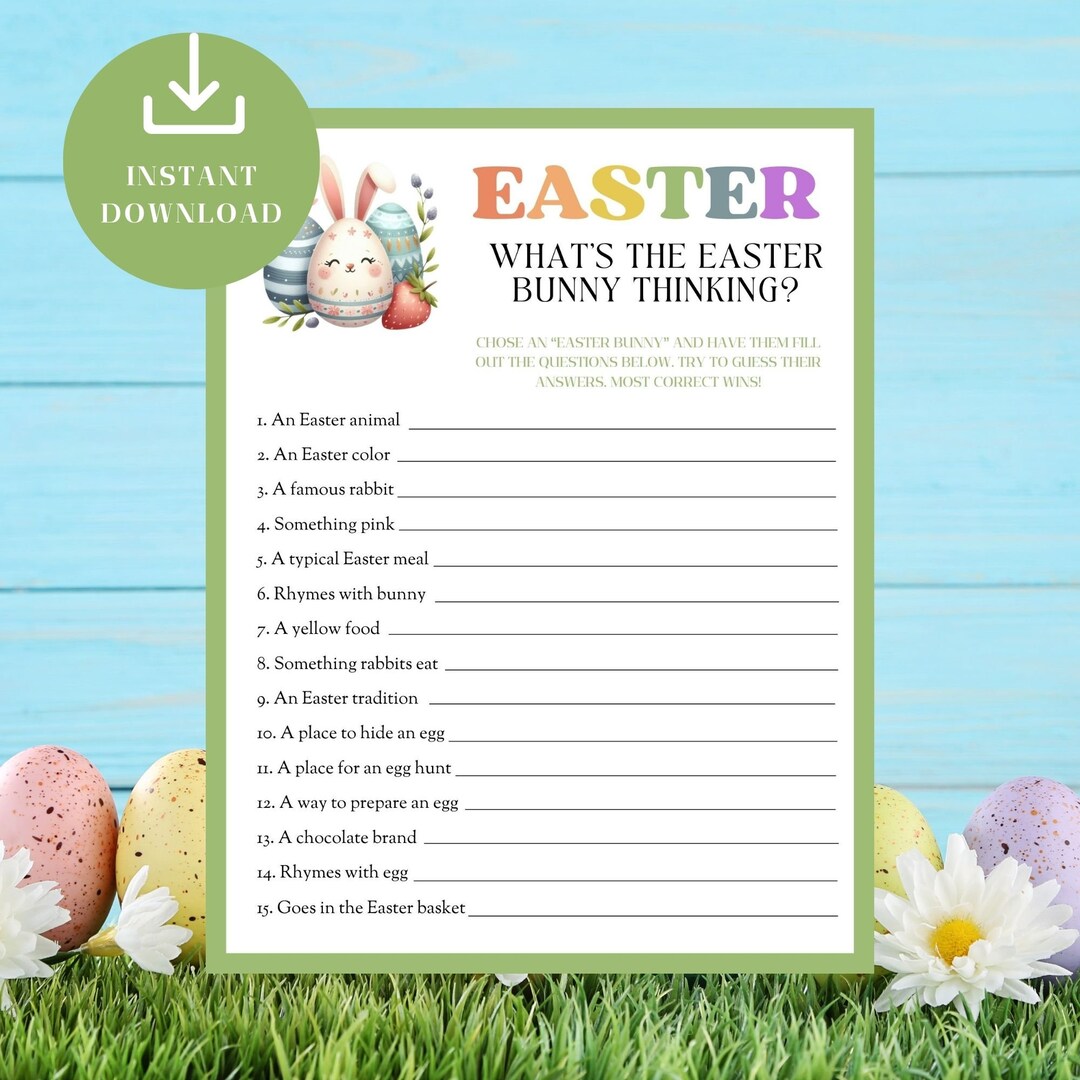 Easter Party Game, Fun Spring Activity for Kids Adults Teens, Family ...