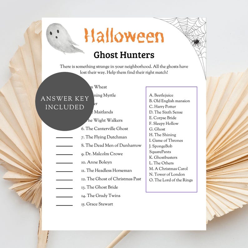 Match the Ghosts, Fun Printable, Halloween Party Games, Ghost Hunters ...