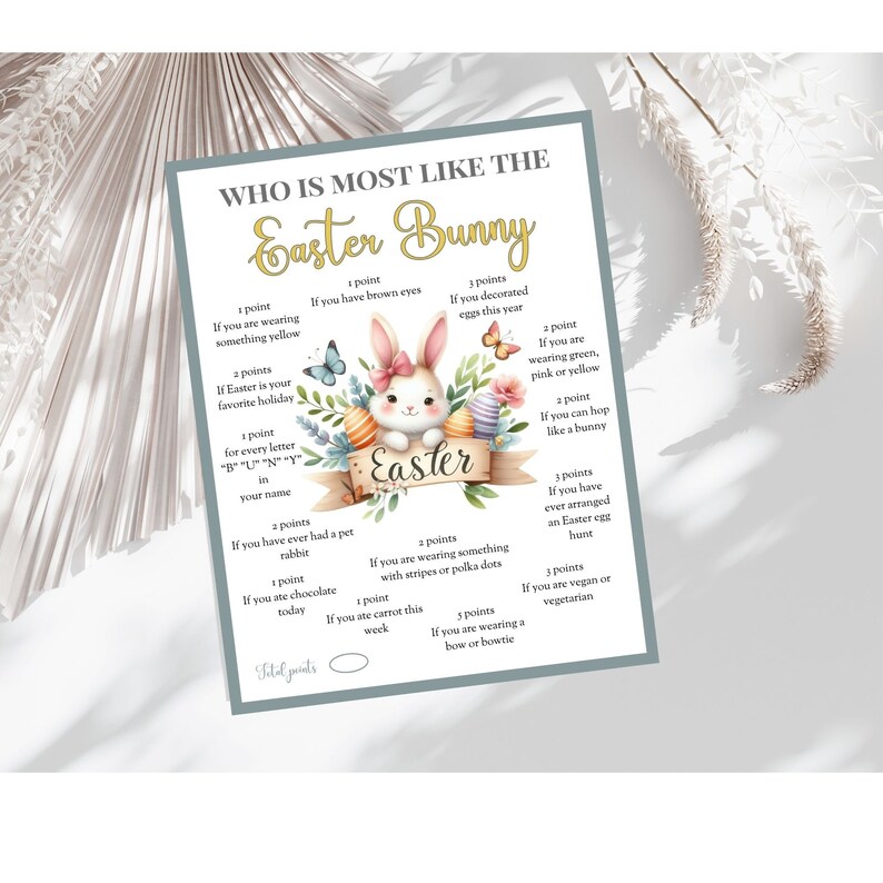 Who is Most Like the Easter Bunny, Fun Spring Game for Kids Adults ...