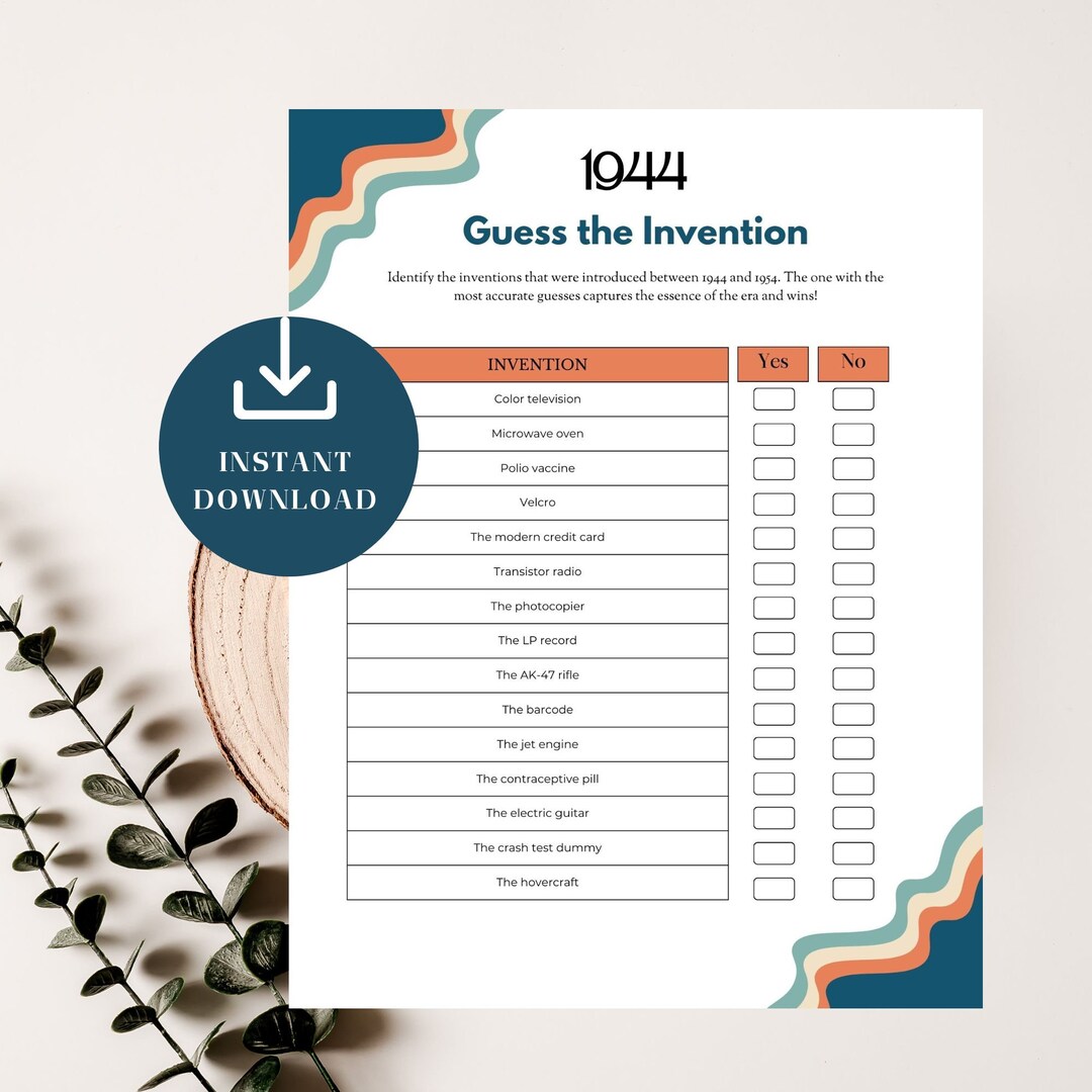 80th Birthday Party Game 1944, Born in 1944, 1944 Trivia Game, Guess ...