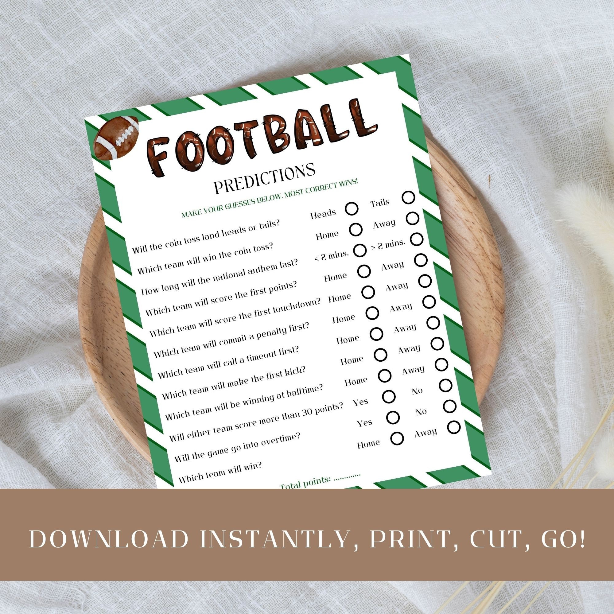 Football Party Games, Game Predictions, American Football for Kids ...