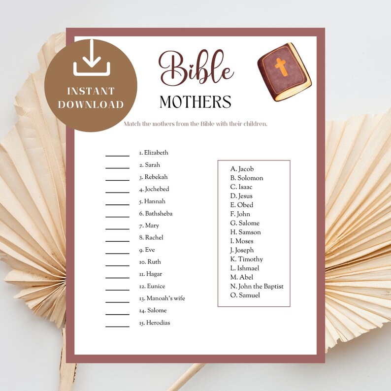 Women in Bible Game, Matching Game, Sunday School Activity, Christian ...