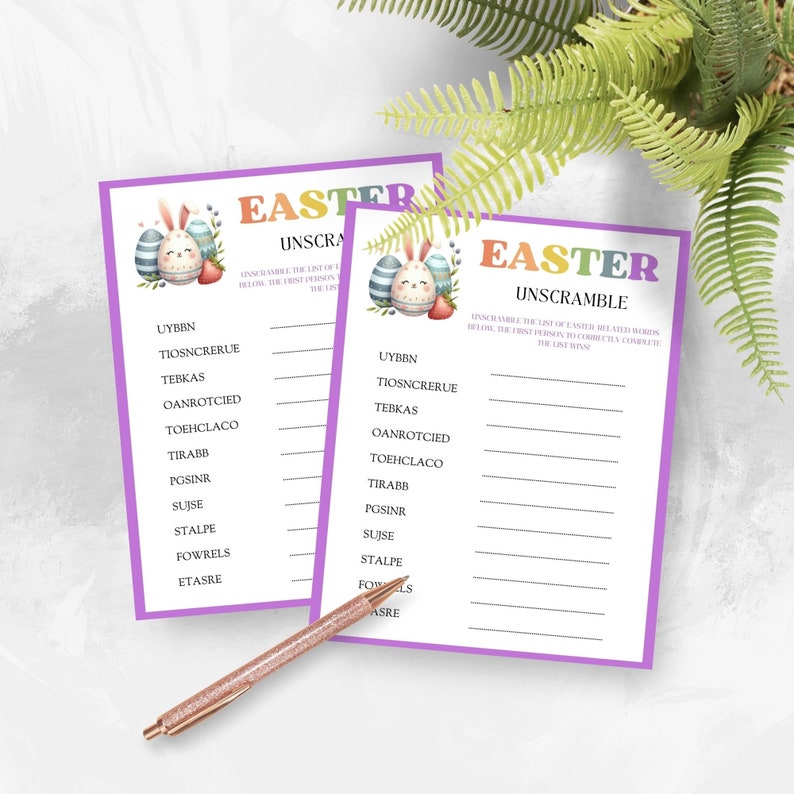 Easter Games for Teens, Unscramble Words, Fun Spring Activity for Kids ...