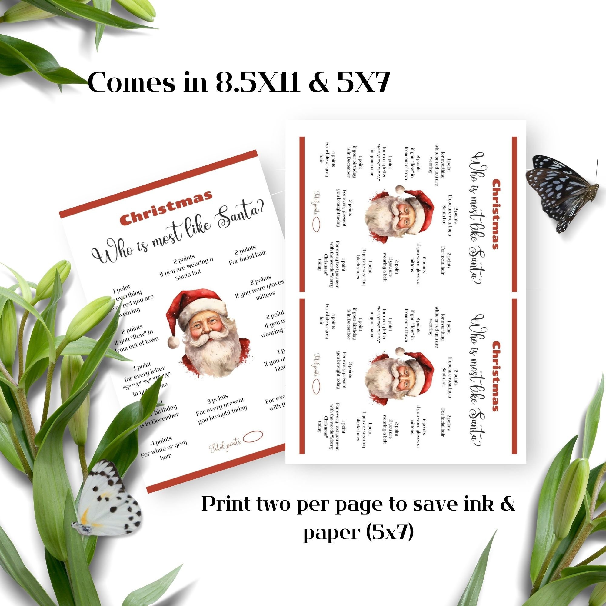 Christmas Who is Most Like Santa, Ice Breaker Game, Printable Family ...