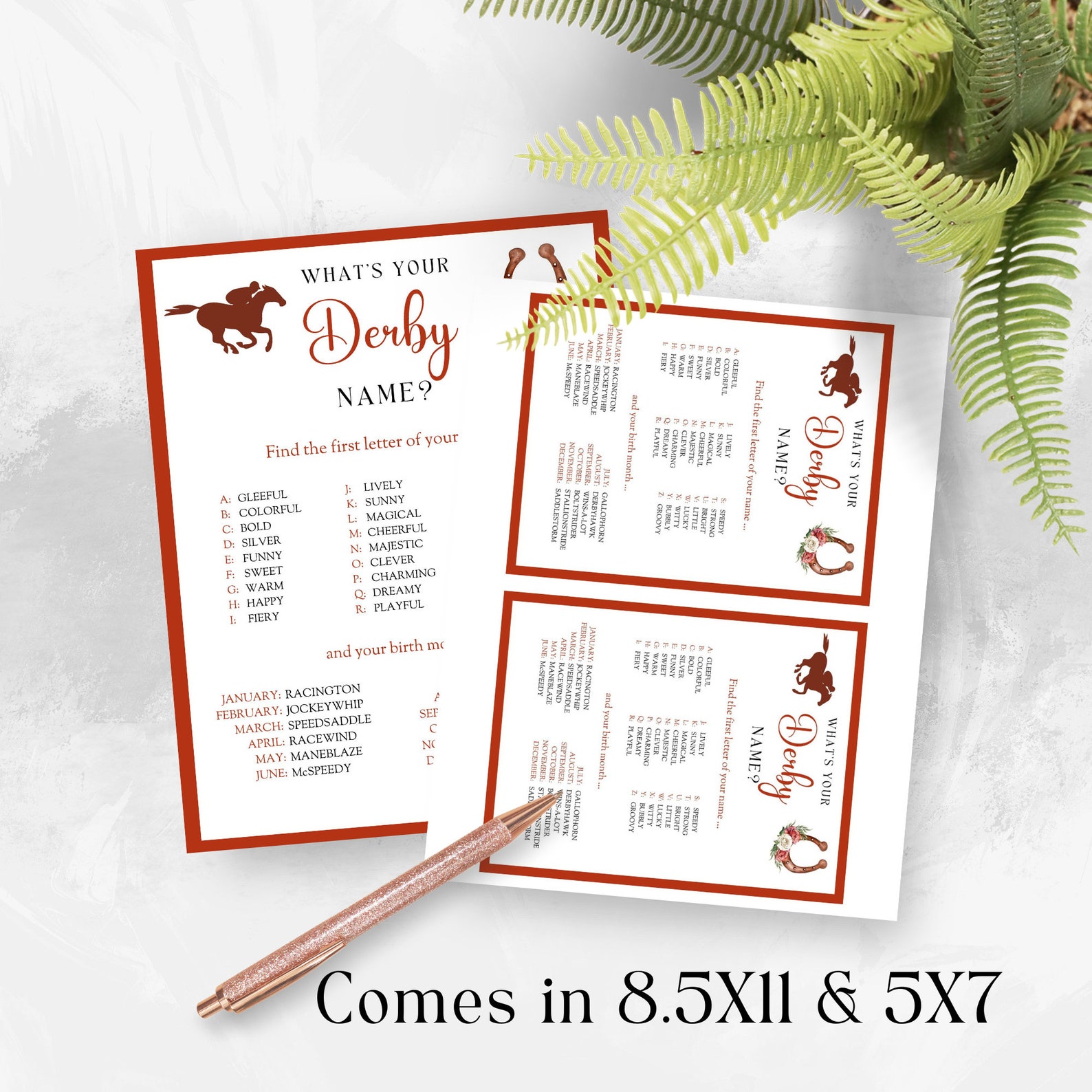 What's Your Derby Name, Kentucky Derby Party, Last Minute Idea ...