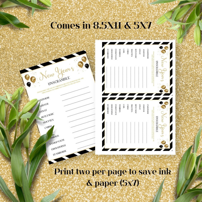 New Years Party Game Word Scramble, Printable, NYE Icebreaker Activity ...