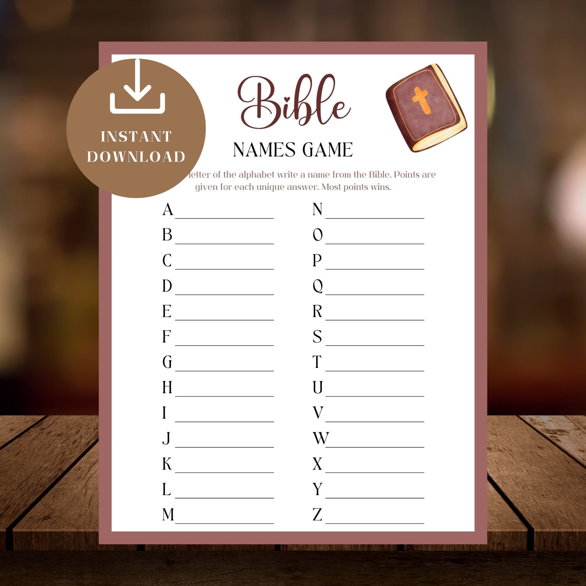 Bible Names Game, Fun Sunday School Quiz, Christian Printable, Kids ...