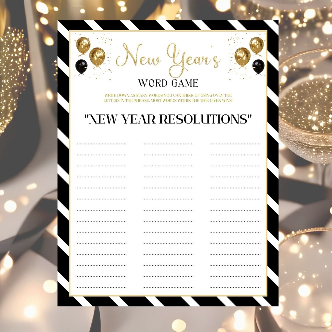 New Year's Eve Party Game Printable Virtual Party Games - Etsy
