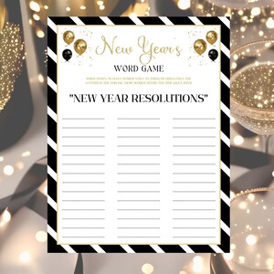 New Year's Eve Party Game Printable, Virtual Party Games, Icebreaker ...