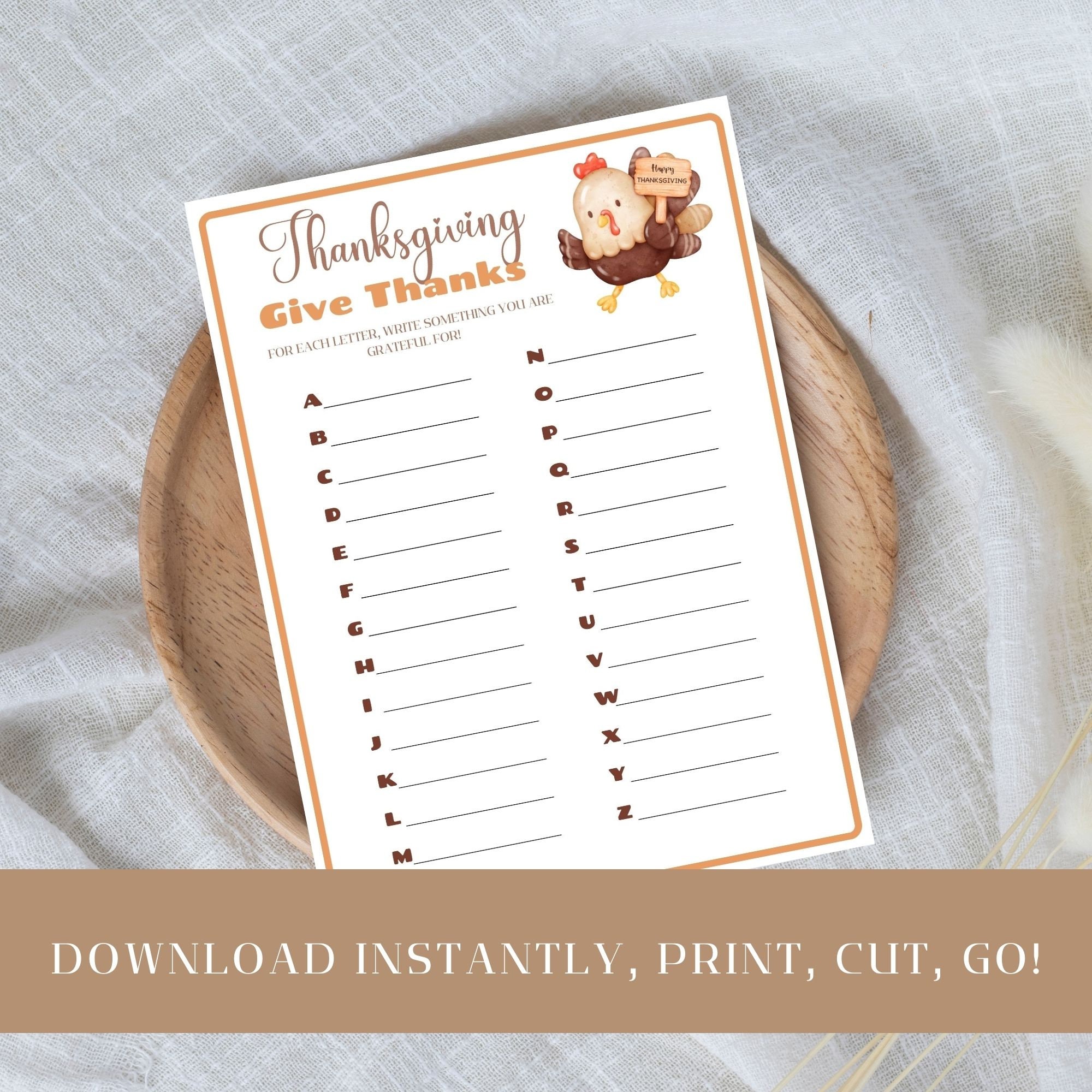 Gratitude Thanksgiving Game for Kids and Adult Parties, Instant ...