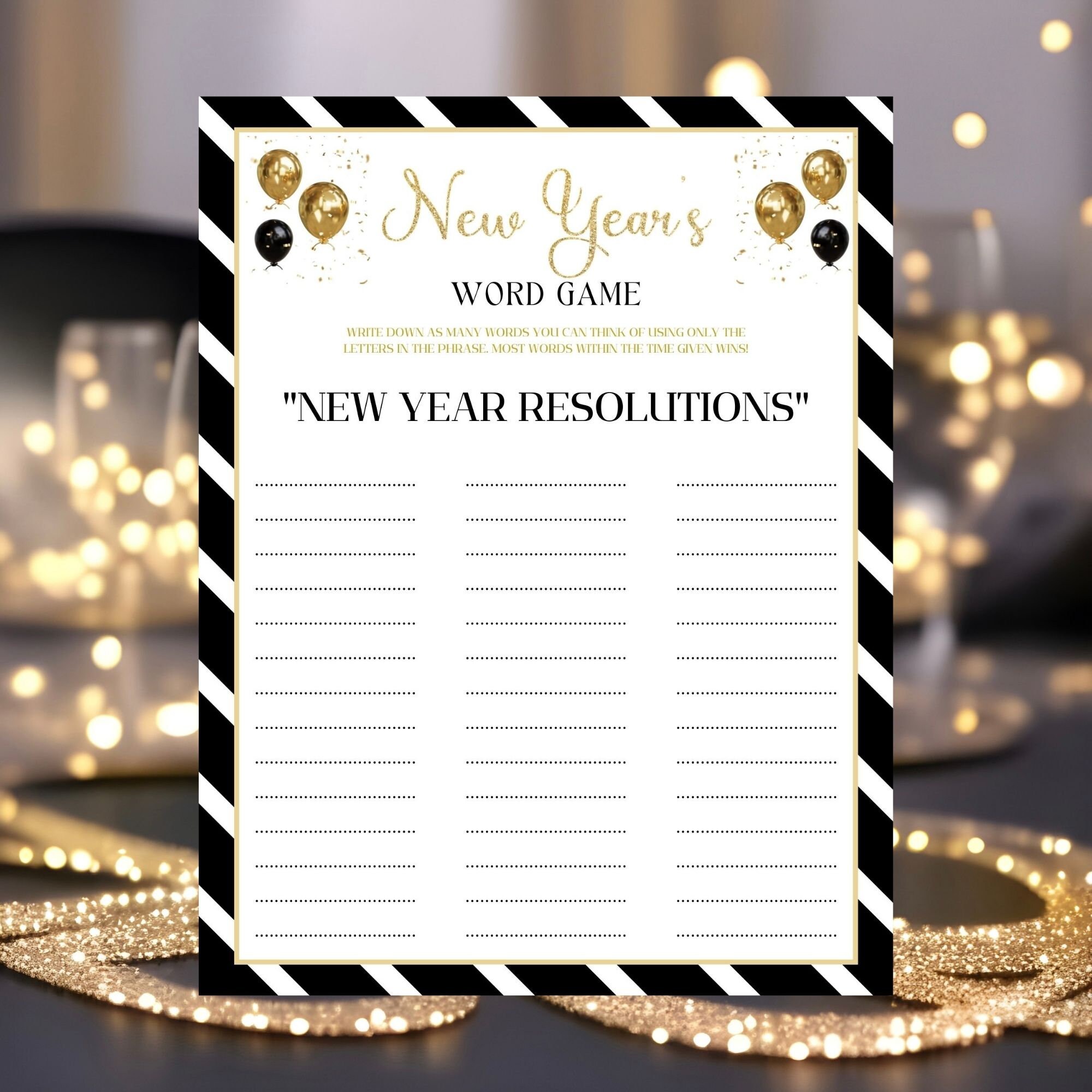 New Year's Eve Party Game Printable, Virtual Party Games, Icebreaker ...