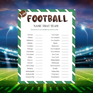 Football Party Games, Name That Pro Team, American Football Trivia for ...