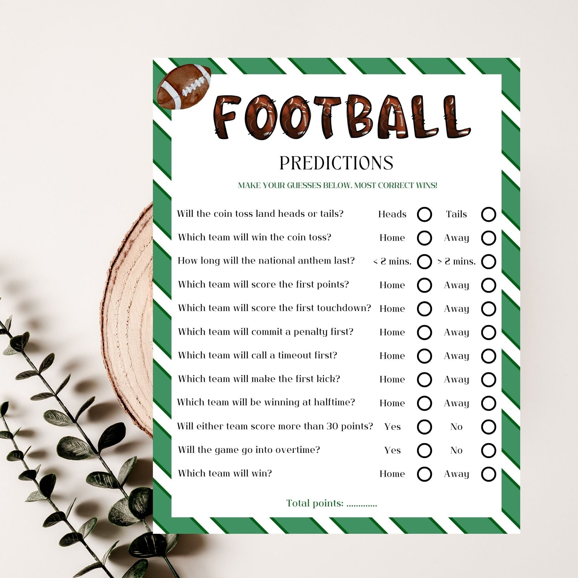 Football Party Games, Game Predictions, American Football for Kids ...