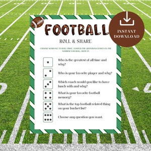 Football Party Games, Dice Roll & Share Questions, American Football ...