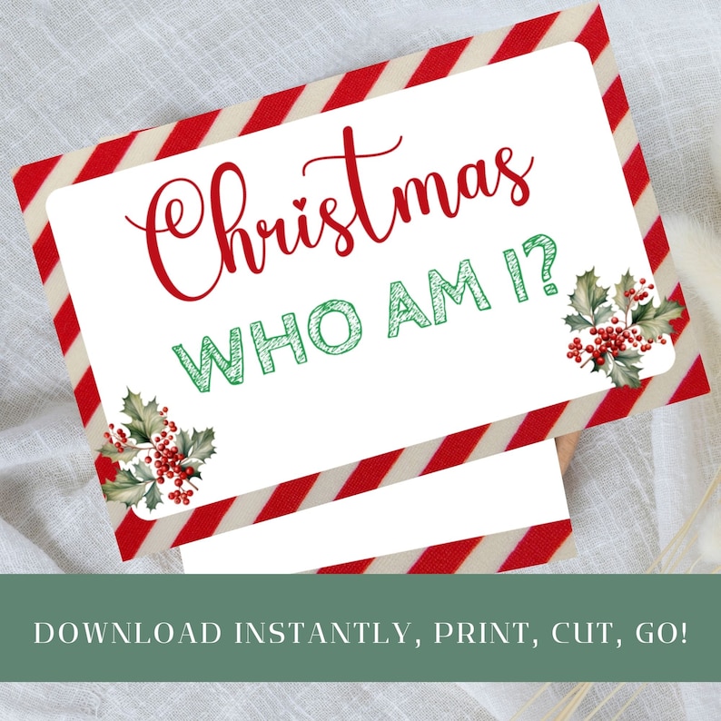 Who Am I Party Game Christmas Version, XMAS Entertainment for Everyone ...