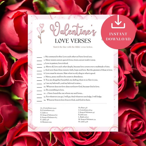 Bible Valentine Games - Etsy