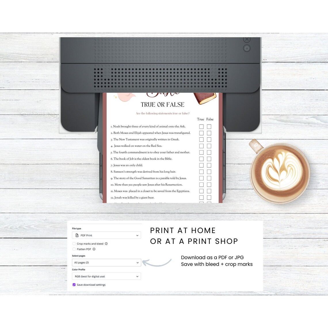 Bible True or False Trivia Game, Fun Sunday School Quiz, Christian ...