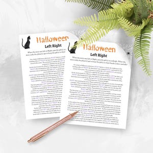 Left Right Game Halloween Printable, Office Party Game Halloween Party ...