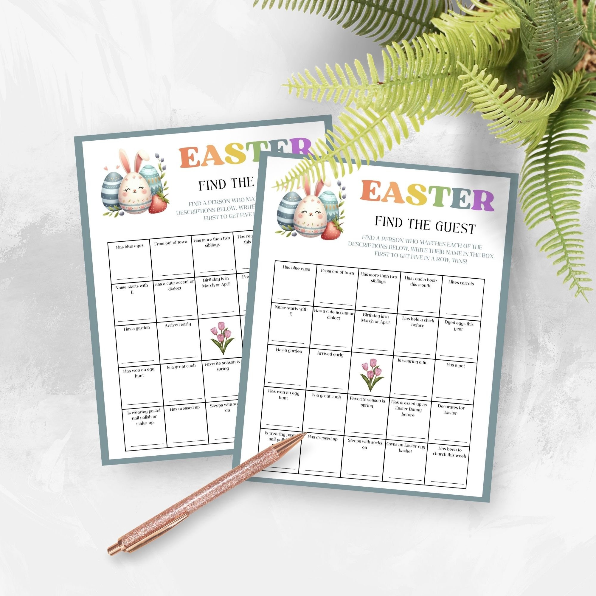 Human Bingo, Easter Party Game, Find the Guest, Fun Spring Activity for ...