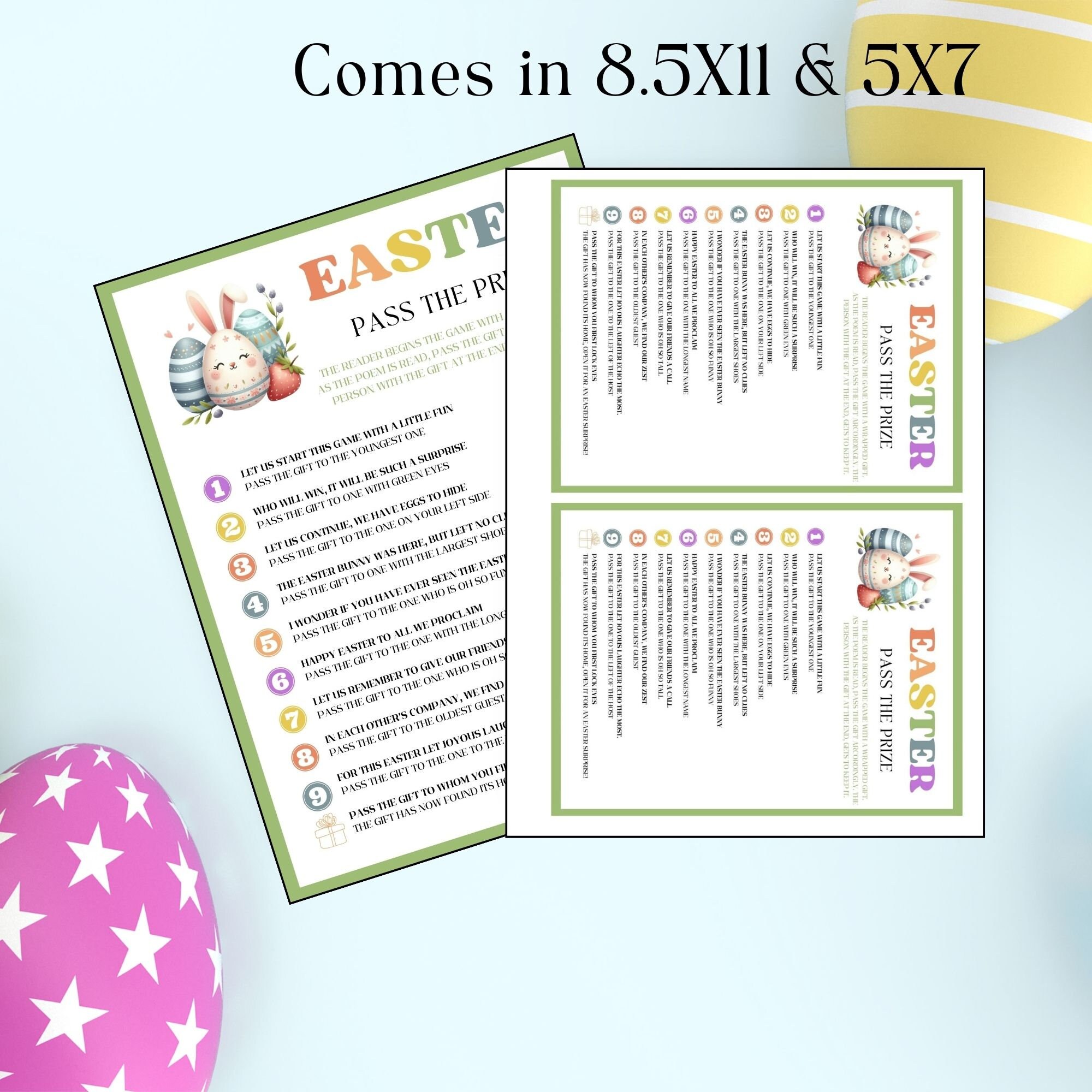 Pass the Prize Easter Party Game, Pass the Present Game for Kids Adults ...