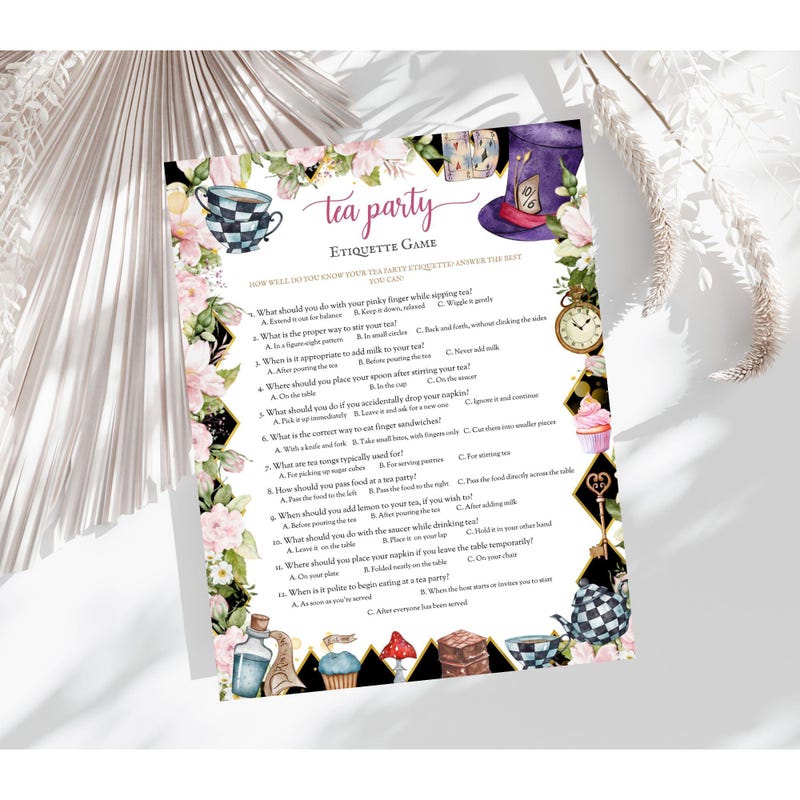 Tea Party Etiquette Game - Etsy