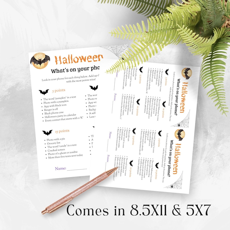 What's on Your Phone Halloween Printable, Party Games for Kids Teens ...