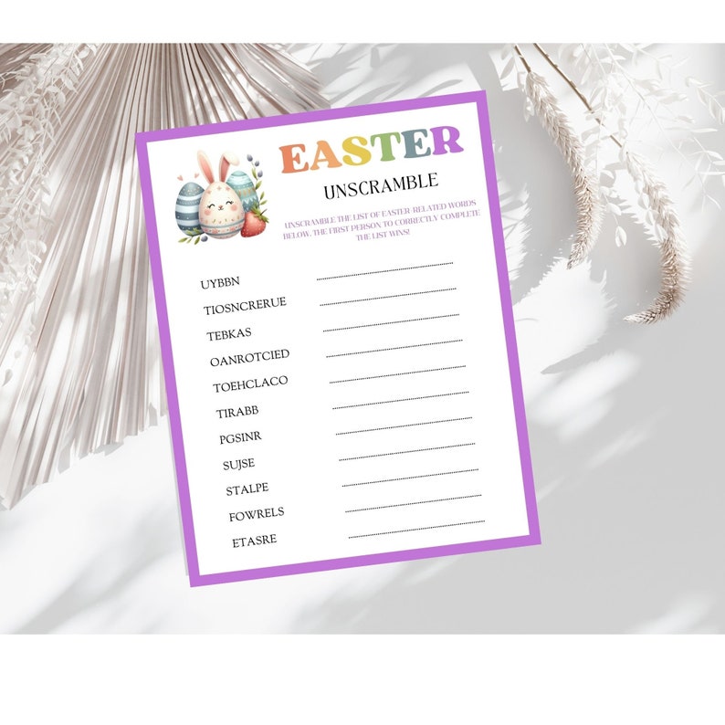Easter Games for Teens, Unscramble Words, Fun Spring Activity for Kids ...