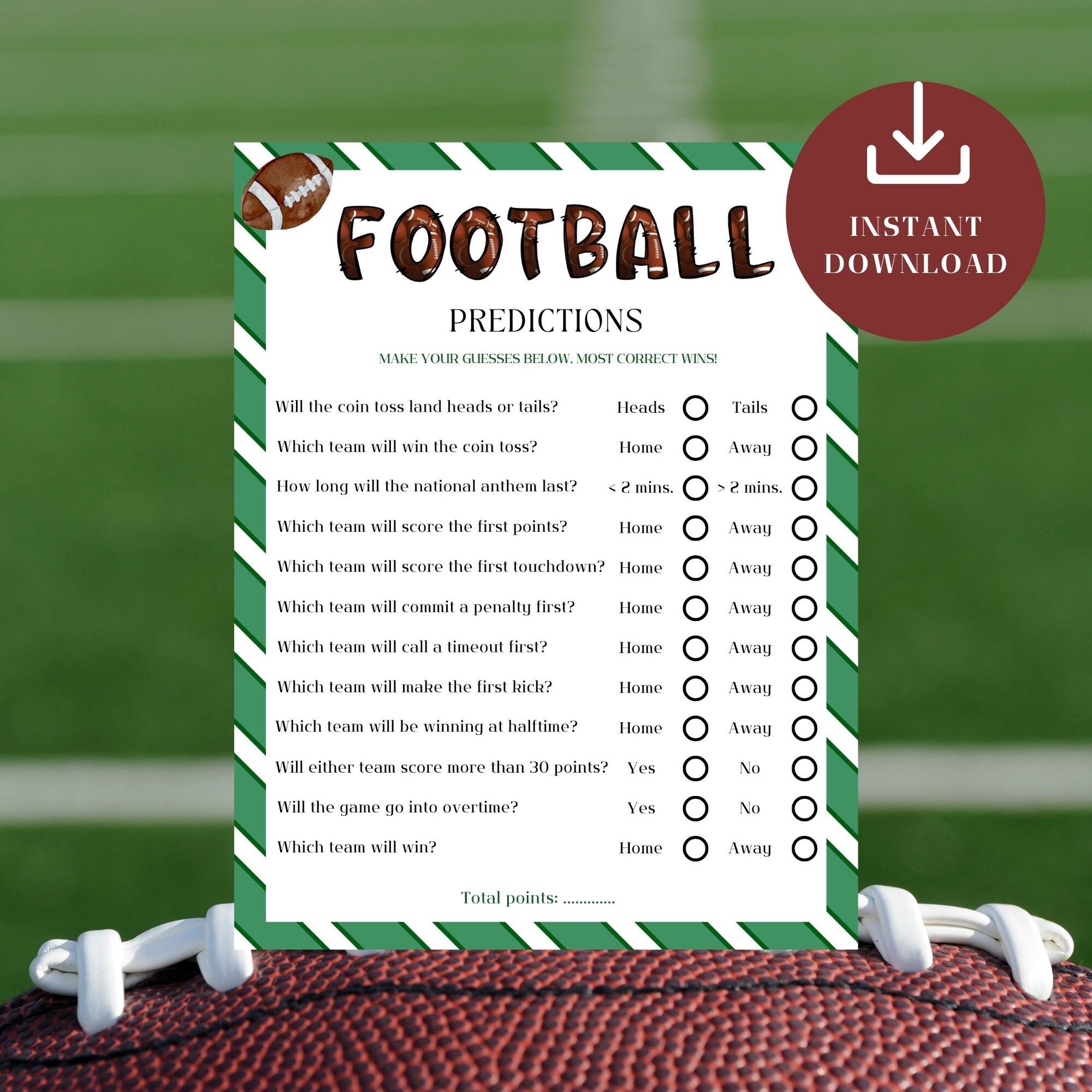 Football Party Games, Game Predictions, American Football for Kids ...