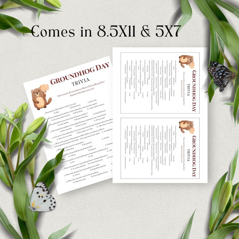 Groundhog Day Trivia, Fun Groundhog Party Game for Kids and Adults ...