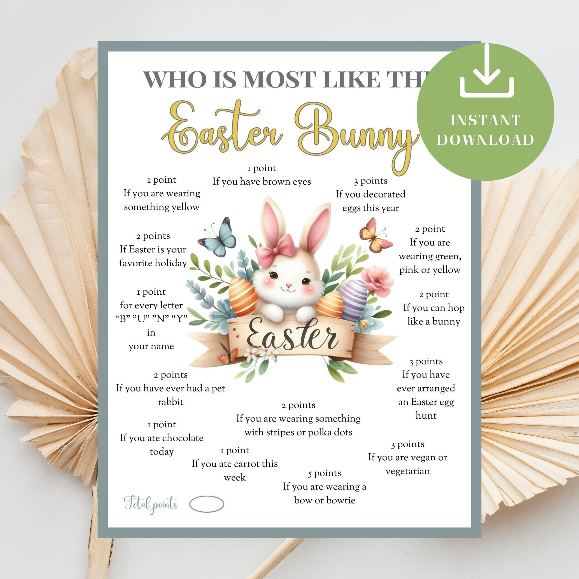 Who is Most Like the Easter Bunny, Fun Spring Game for Kids Adults ...