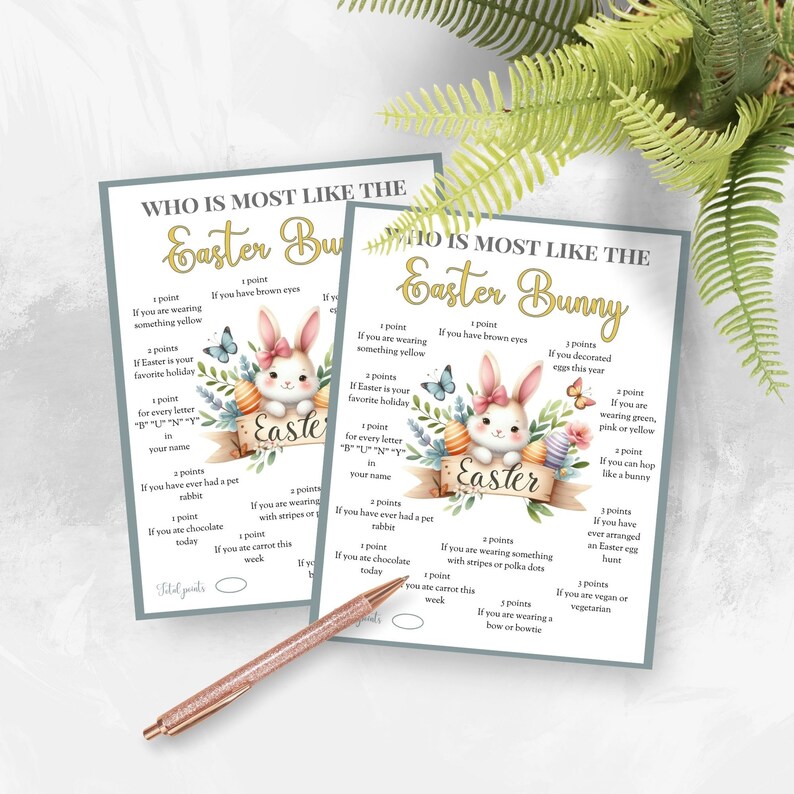 Who is Most Like the Easter Bunny, Fun Spring Game for Kids Adults ...