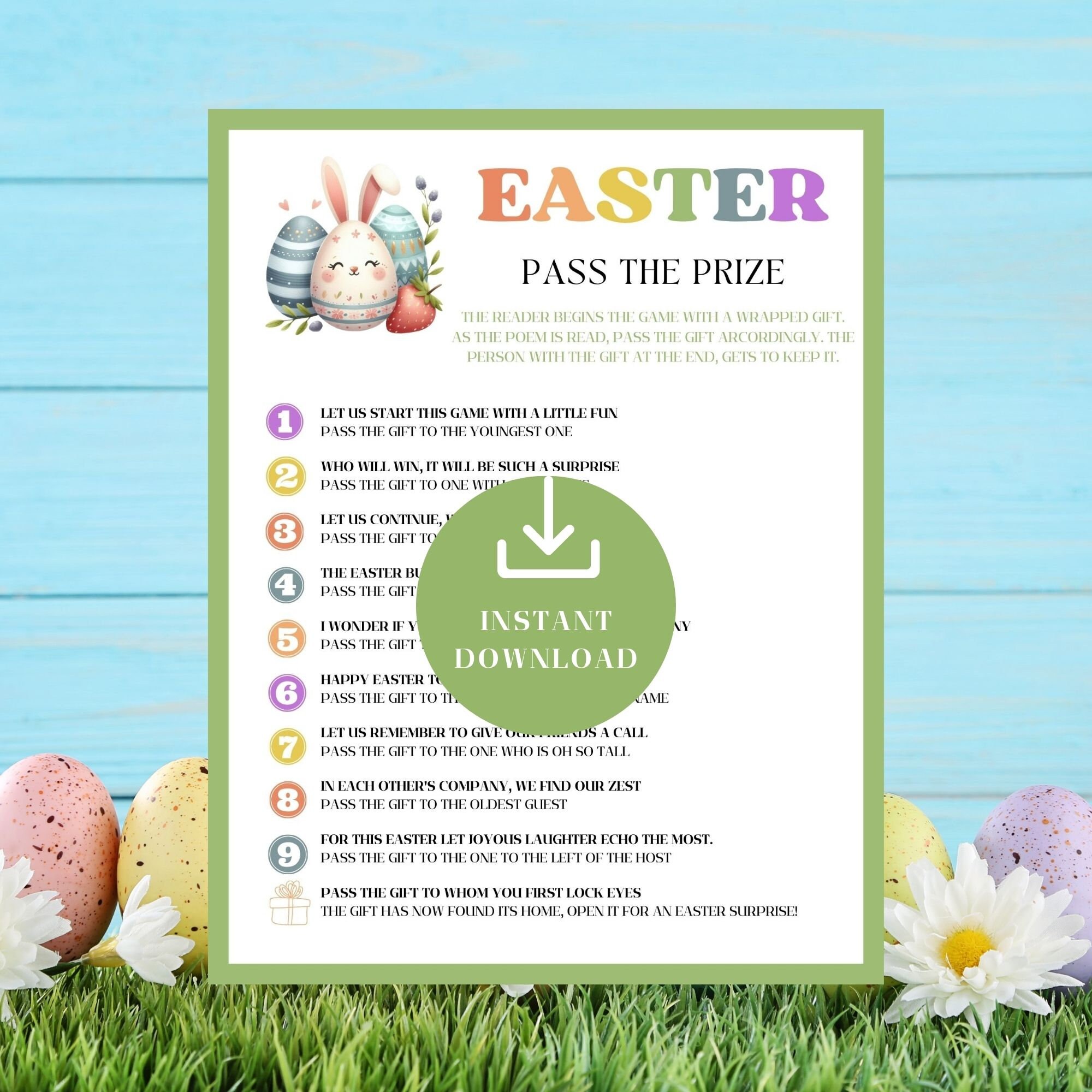 Pass the Prize Easter Party Game, Pass the Present Game for Kids Adults ...