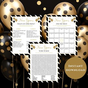 New Year's Game Bundle, Printable Family Games, Virtual Party, New ...