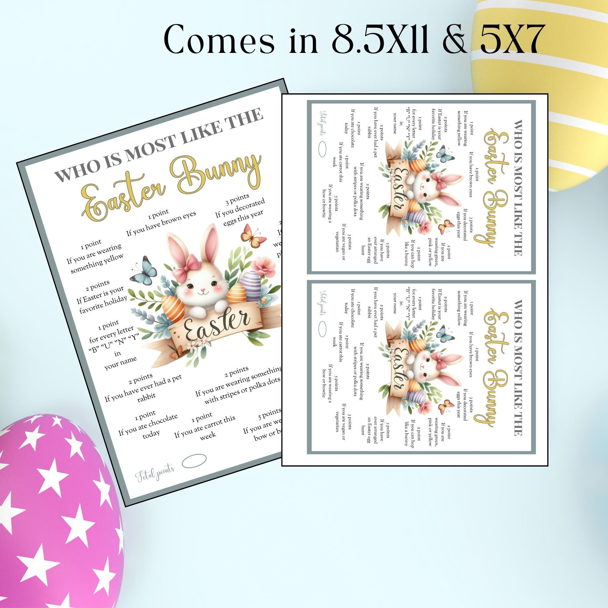 Who is Most Like the Easter Bunny, Fun Spring Game for Kids Adults ...