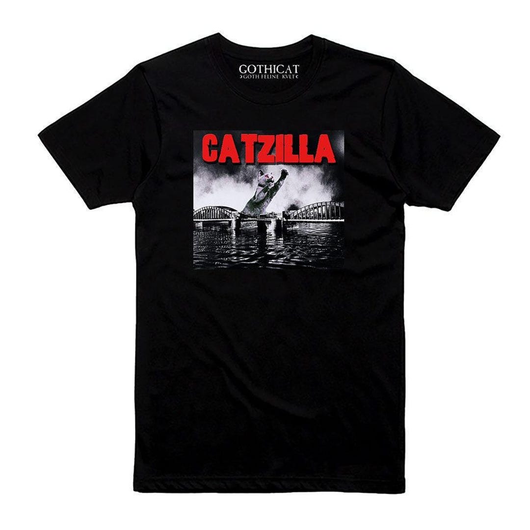 Catzilla Tshirt T Shirt Tank Long Sleeve Sweater Hoodie Tote Bag Pillow ...