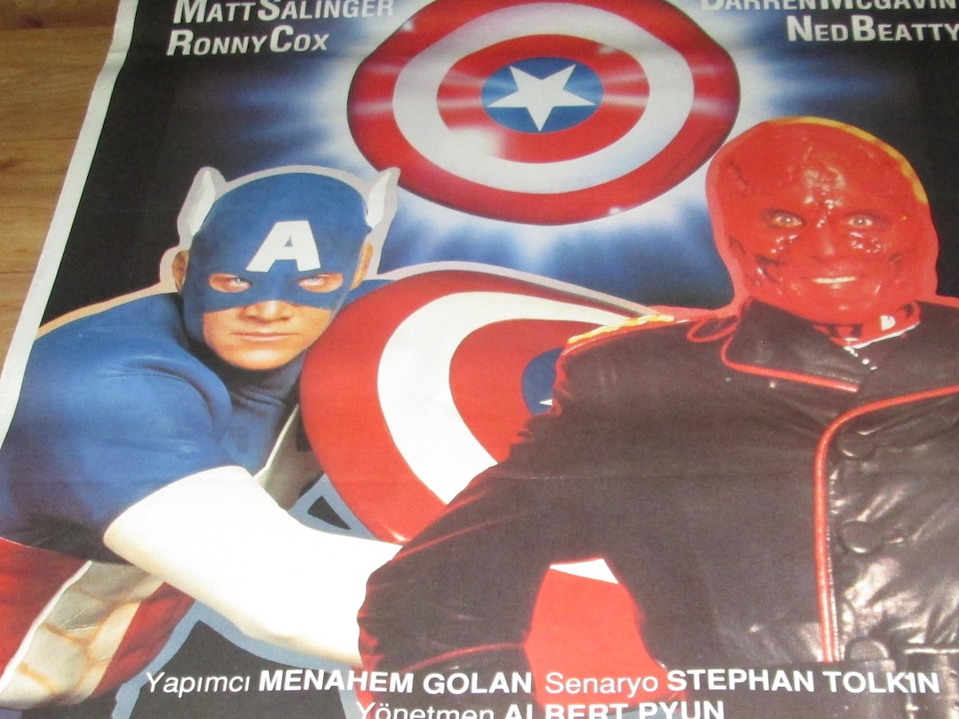 CAPTAIN AMERICA 1990 Matt Salinger Vintage ORIGINAL Movie Poster Marvel ...