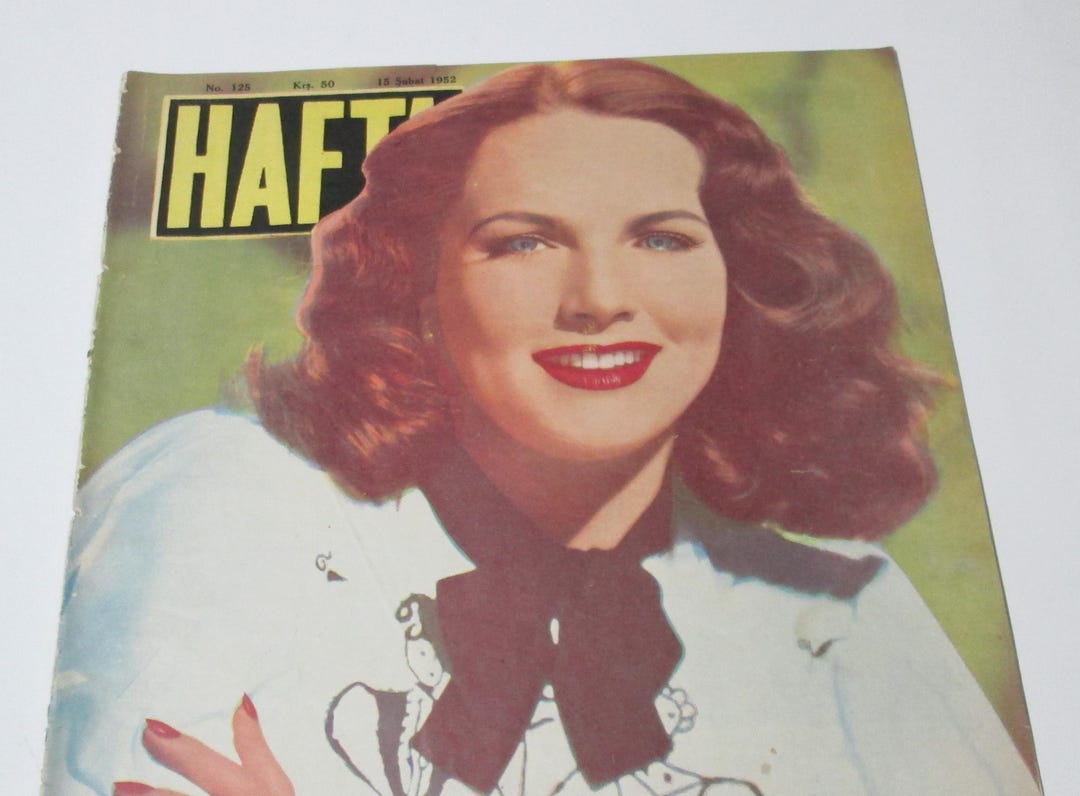 Barbara Britton 1952 at Vintage Big Size Turkish Magazine Cover - Etsy