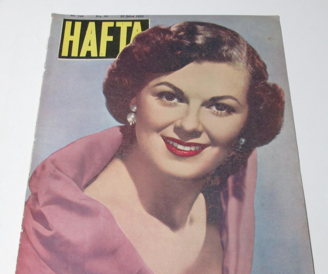 Barbara Hale 1952 at Vintage Big Size Turkish Magazine Cover - Etsy