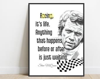 LE MANS Movie Quote Poster 'racing Life' Steve Mcqueen Classic Print ...